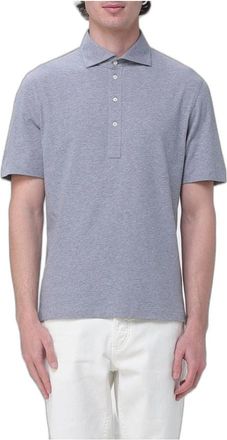 Brunello Cucinelli Polohemd aus Baumwoll-Jersey - - Tops - Herren - Grau - S