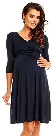 Zeta Ville Zeta Ville Pregnancy Maternity Femmes 3/4 Manche Désinvolte Robe 282c (Marine, 44, 2XL)