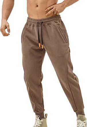 Generic Pantalon Jogging Homme Coton Pantalons de Sport D&eacute;contract&eacute; Pantalons Homme Printemps Fitness Course Pantalon avec Cordon de Serrage Taille Loose Poch