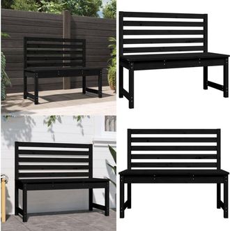 vidaXL Vidaxl - Gartenbank Schwarz 109 cm Massivholz Kiefer - Gartenzubeh&ouml;r - Gartenbank - Holzm&ouml;bel - Gartenstuhl - Terrassenm&ouml;beln - Home & Living
