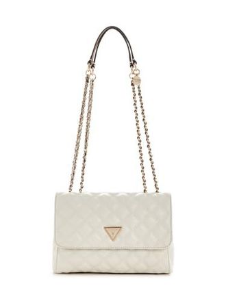 Guess Giully II Compound Convertible Flap Bag Creme White