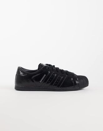 adidas Originals Superstar II flache Sneaker in Metallic-Schwarz