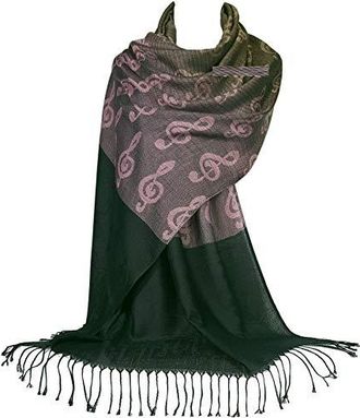 GFM Écharpe imprimée notes de musique ou pashmina - Taille L ou M - Doux, Mup2-kekglbkl, taille unique