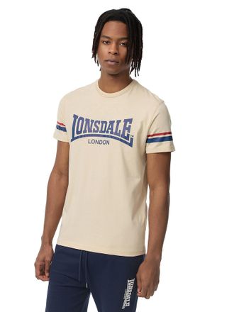 Lonsdale Herren T-Shirt Normale Passform CREICH Sand/Navy/Red 3XL 117363