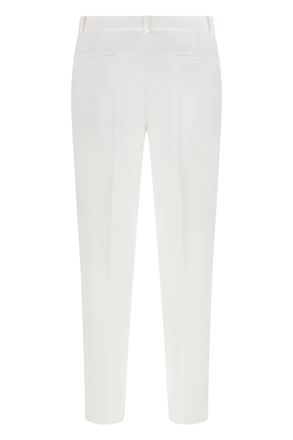 Pinko Womens Bello Straight-Leg Trousers White Polyester Straight