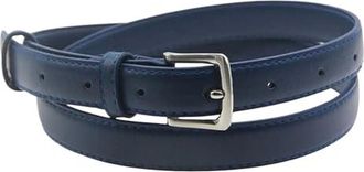 Generic Ceinture en cuir skinny pour femme - Couleur unie - Boucle ardillon - Taille simple - Petite taille - Costume daffaires décontracté, noir foncé, 110 c