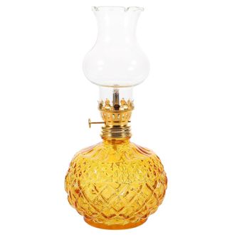 BESPORTBLE Vintage Petroleumlampe mit Glaslampenschirm Stabile Retro Notbeleuchtung f&uuml;r Haushalt und Camping Gelber Lampenschirm Als Wohnaccessoire und Dekoratio