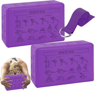 Generic Yoga-Blöcke Aus stoff,Leichtes Hochdichtes 2-teiliges Set | EVA-Für Yoga Und Workout Keilblock,Für Frauen Anfänger Meditation Training Stretching Bala