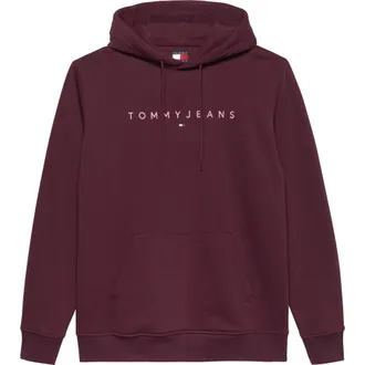 Tommy Jeans Logo Stickerei Hoodie mit Kordelzug - - Sweatshirts & Hoodies - Herren - Rot - S