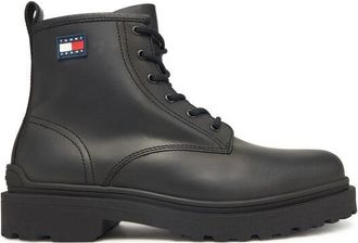 Tommy Jeans Schnürschuhe Tjm Lace Up Rubberized EM0EM01628 Schwarz