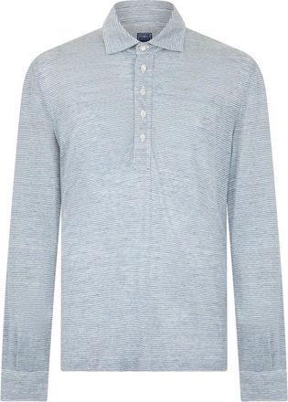 Fedeli Homme, Tops, Bleu, Taille: L Polo &Eacute;l&eacute;gant &agrave; Manches Longues