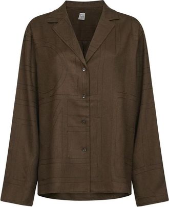 Toteme Femme, Blouses et Chemises, Brun, Taille: 36 FR Monogram Flannel PJ Top