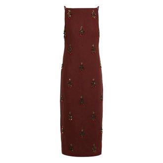 Polo Ralph Lauren Femme, Robes, Rouge, Taille: 34 FR Linen Dress With Pearls