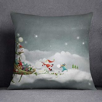 Bonamaison Le Jardin du Lin Kissenhüllen, Cotton, Mehrfarbig, 45x45