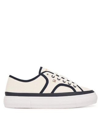 Tommy Hilfiger Sneakers aus Stoff Platform Vulc Piping FW0FW09394 Wei&szlig;