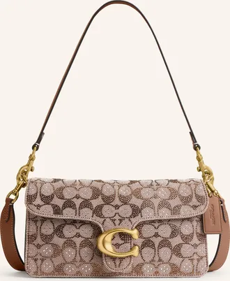 Coach Schultertasche Tabby 26 Mit Schmucksteinen beige