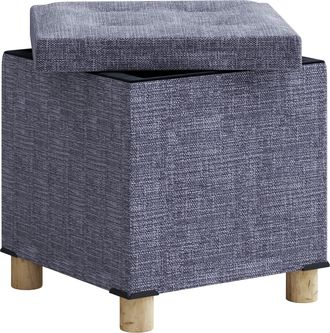 VCM Stoff Sitztruhe | Maße ca. H. 40 x B. 38 x T. 38 cm | Kiste für flexiblen Einsatz in Allen Wohnräumen | Aufbewahrungsbox | Sitzhocker - Sizos M