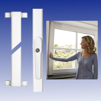 ABUS Stangenschloss FOS550 w wei&szlig; mit Stangenset 3W 118/118 cm