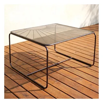 Honor&eacute; Table basse avec plateau en verre fum&eacute; Eldorado Honor&eacute;