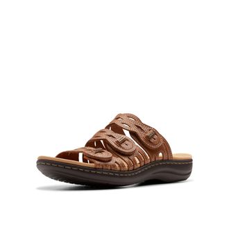 Clarks Laurieann Ruby Flache Sandalen für Damen, Hellbraunes Leder, 39.5 EU