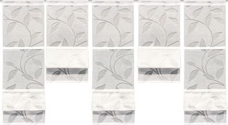 Home Wohnideen 91515 Magnetrollo RANA Ausbrenner Bambus, Rankenmotiv, stangendurchzug, Farbe:weiß, Größe:120 x 30 cm, Anzahl:5X