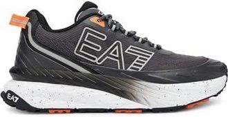 Emporio Armani Chaussures de sport Trail Running, noir et orange, semelle en caoutchouc antidérapante, design sportif avec logo réfléchissant, gris, 40 EU