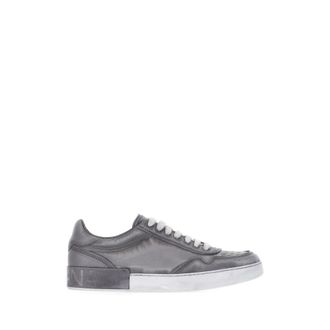 Dolce & Gabbana Homme, Chaussures, Gris, Taille: 43 EU Baskets en cuir de veau Portofino