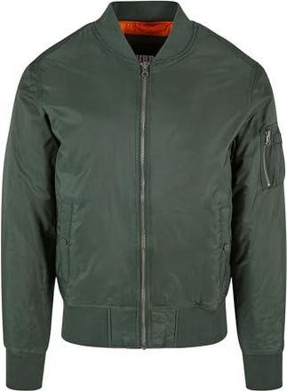 Urban Classics Blouson Court Rembourr&eacute;, Fermeture &Eacute;clair, Veste Streetwear Zipp&eacute;e, 100% Polyester, Doublure Orange