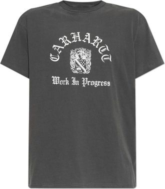 Carhartt Work in Progress Homme, Tops, Gris, Taille: S S/S Coat Of Arms T-Shirt