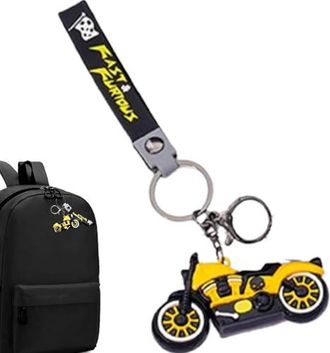 Generic Porte-cl&eacute;s d&eacute;coratif pour moto, pendentif de sac &agrave; breloques | Porte-cl&eacute;s fantaisie cool pour couple - Accessoires pour porte-cl&eacute;s et sac &agrave; main, jaun