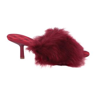 Burberry Rote Shearling Sandalen f&uuml;r Frauen - - Shoes - Damen - Rot - 36 EU
