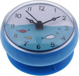 F Fityle Duschuhr Bad Clock K&uuml;chenuhr Wanduhr Badezimmer Saugnapf Uhr Spiegeluhr, Auswahl, Blau