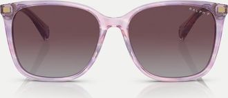 Ralph Lauren Vvcv eckige polarisierte Sonnenbrille mit violettem Glas in gestreiftem Lila