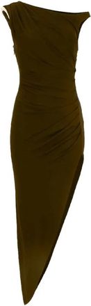 Elisabetta Franchi Femme, Robes, Brun, Taille: 40 FR Robe en jersey cr&ecirc;pe avec bretelle bijou