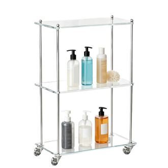 Generico Acrylwagen | Regal mit 3 Ebenen zur Aufbewahrung im Haus, transparent, für Wohnung, Esszimmer, Küche, Bad, Arbeitszimmer, Balkon, Hof, Büro, Hotel, Re