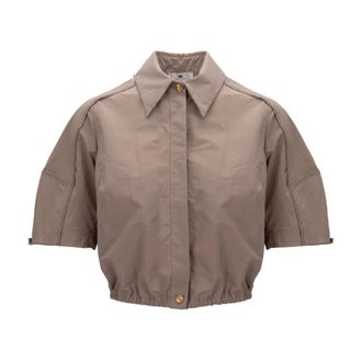 Elisabetta Franchi Klassisches Hemd mit Kragen - - Blouses & Shirts - Damen - Braun - S