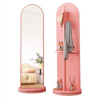 Generic Spiegel Standspiegel Ganzk&ouml;rperspiegel Vertikaler mit Ablagen f&uuml;r Schlafzimmer Wohnzimmer(Pink,40x166 cm)