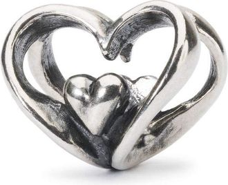 Trollbeads Charm Herz an Herz aus Sterling-Silber in der Farbe Silber, TAGBE-10202