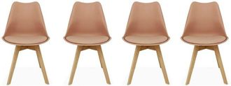 Sweeek Sweeek - 4er-Set skandinavische Stühle mit Holzbeinen