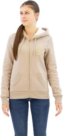 Superdry Damen Luxe Kapuzenjacke mit Logo in Metallic-Optik Warm Grau 34