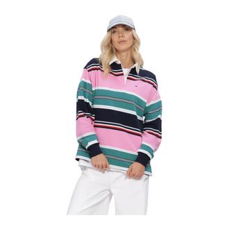 Tommy Jeans TJW RLX Multi Stripe Rugby EXT - - Tops - Damen - Mehrfarbig - L