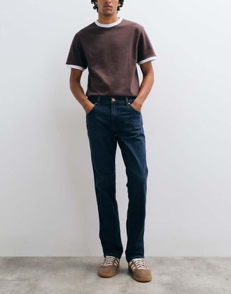 Wrangler Greensboro Straight-Leg-Jeans aus Denim in Indigo-Waschung Blau