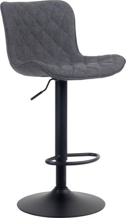 Clp Barhocker Emma I H&ouml;henverstellbarer Barstuhl I 360&deg; Drehstuhl Mit R&uuml;ckenlehne F&uuml;r K&uuml;che Und Bistro, Farbe:schwarz, Material:Stoff