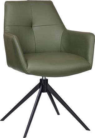 Novel Armlehnstuhl, Gr&uuml;n, Schwarz, Metall, Leder, Echtleder, Rindleder, Drehkreuz, 59.5x87.5x63 cm, Lederauswahl, Sitzfl&auml;che 360&deg; drehbar, inklusive Armlehn