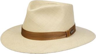 Stetson Chapeau Panama Ecuador Traveller Femme/Homme - Made in de Soleil DEte en Paille avec Ruban Gros Grain Ete Printemps-ete - M (56-57 cm) Nature