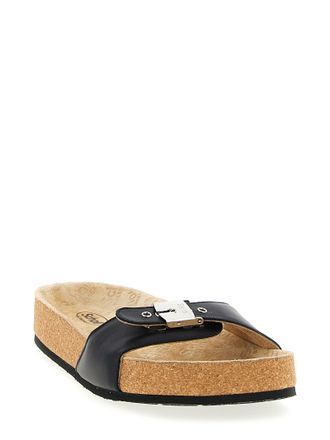 Balenciaga Womens Black Calfskin Slides Shoe