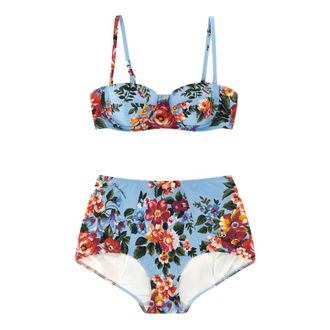 Dolce & Gabbana Femme, Maillots de bain, Bleu, Taille: 38 FR Re-Edition 2000 Balconette Bikini