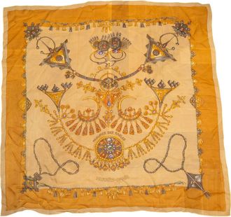 Herm&egrave;s T&uuml;cher & Schals - Hermes Light FARURES DES SABLES Silk Carre 90 Sc - Gr. unisize - in Beige - f&uuml;r Damen