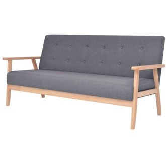 vidaXL 3-Sitzer Sofa Stoff Dunkelgrau Vidaxl 104089