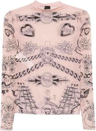 Pinko Rundhalspullover - Nude